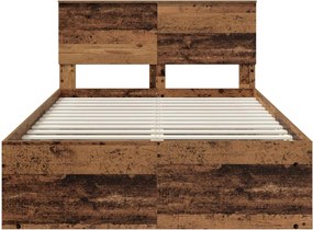 Rám postele s čelo Staré dřevo 120 x 200 cm Kompozitní dřevo 3407911