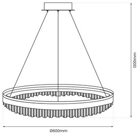 LED Lustr na lanku LED/52W/230V pr. 60 cm zlatá