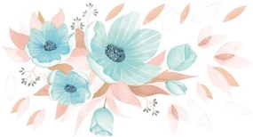 Nástěnná samolepka do interiéru kytice modrých květů 50 x 100 cm