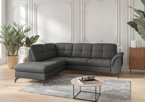 XXXLutz ROHOVÁ SEDAČKA, textil, kůže, antracitová Sit & More - Sedací soupravy - 000144016398