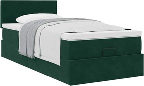 Osmanský rám postele s matrací tmavě šedá 80x200cm samet 3311666