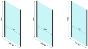 3-stěnný obdélníkový sprchový kout REA RAPID SWING 70/dveře x 90/zástěna cm, černý