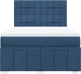 Box spring postel s matrací modrá 140x200 cm textil 3291697