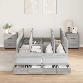 Rám postele s úložným prostorem se zásuvkou Šedá Sonoma 120 cm 3335634