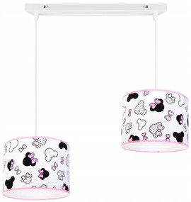 Dětské závěsné svítidlo Minnie, 2x textilní stínítko se vzorem