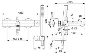 KFA Armatura 5034-520-00 - Vanová sada s baterií MOZA lesklý chrom