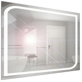 BPS-koupelny Zrcadlo závěsné s pískovaným motivem a LED osvětlením Nikoletta LED 6 Typ: bez vypínače, Rozměry (cm): 100x65 - (Nikoletta LED 6/100)