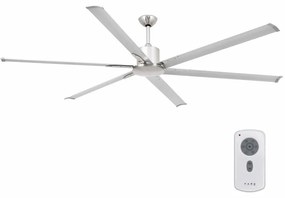 FARO Barcelona FARO 33465A-Stropní ventilátor ANDROS XL matný chrom pr. 213 cm+dálkové ovládání 33465A
