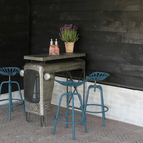 Esschert Design Barová stolička traktorové sedátko [442367] Barva: Modrá