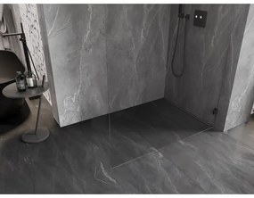 Mexen, Mexen Lunar L sprchová stěna pravá 90 x 200 cm, průhledná 8 mm, černá - 830L-090-000-70-00-P