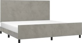 Rám postele bez matrace světle šedý 200 x 200 cm samet 3125653