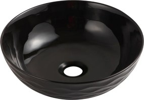 UPTrend Kruhové keramické umyvadlo na desku ARYA BLACK UP4010-2-B18, černá lesk