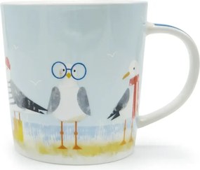 Hrnek Racčí parta, 400 ml – New Bone China, rackové na pláži, dárková krabička