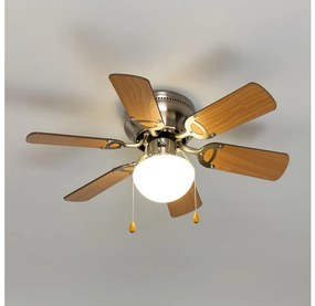 ZEVENTI - Stropní ventilátor GALDANA 1xE27/60W/230V hnědá/béžová