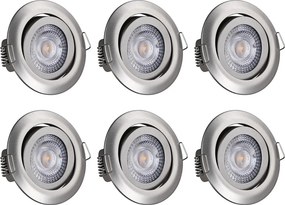 LED Vestavné svítidlo Krog sada 6 ks nikl