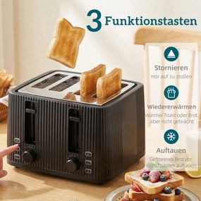 HOMCOM 1,7L rychlovarná konvice a sada 4-dílného toustovače, Vařič vajec pro 6 vajec s kontrolkou Černá