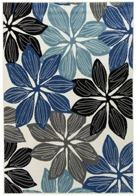 Kusový koberec LUNA 501619/94933 Květy modrý Rozměr: 120x170 cm