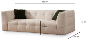 Atelier del Sofa 3-místná pohovka Cady - Beige, Béžová