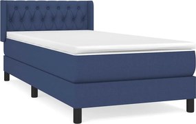 Box spring postel s matrací modrá 90x200 cm textil 3129927