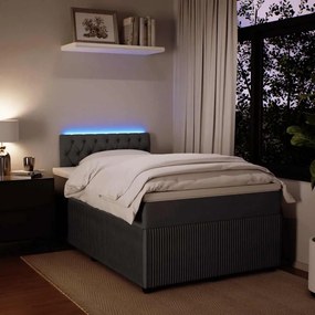 Box spring postel s matrací tmavě šedý 120x190 cm samet 3289993