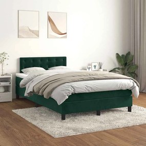 Box spring postel s matrací tmavě zelená 120x190 cm samet 3269864