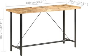 Barový stůl 180 x 70 x 107 cm hrubé mangovníkové dřevo 286613