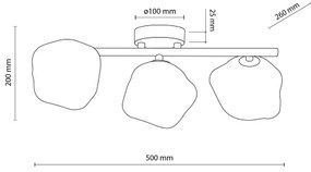 Přisazený lustr LAVA 3xG9/8W/230V bronzová/kouřová béžová