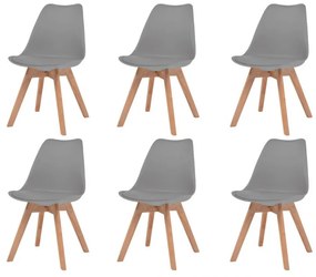 Jídelní židle 6 ks šedé plast,  274851 HangarStore.cz