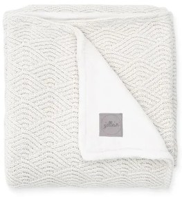 Deka pletená / fleece 75x100 cm River Knit Cream White Jollein