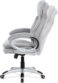 Kancelářská židle, látka, houpací mechanismus, kříž plast stříbrný – opěrák 90°–180° Šedá