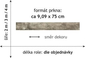 Beaulieu International Group, PVC podlaha - lino Domo 2154, na míru, šíře 2m,3m,4m, hnědá, bez podkladu, koupelna