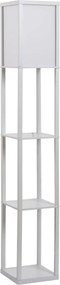 HOMCOM Stojací lampa elegantní stojací lampa se 3 policemi E27 do 40W pro obývací pokoj a ložnici E1 MDF akryl bílá 26x26x160cm | Aosom.de