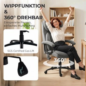 HOMCOM ergonomická kancelářská židle s masáží a houpací funkcí — vysoké opěradlo, 4 hnětací masážní uzly, bederní podpora, výškově nastavitelná, poti…