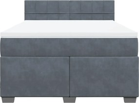 Box spring postel s matrací tmavě šedá 160x200 cm samet 3288655