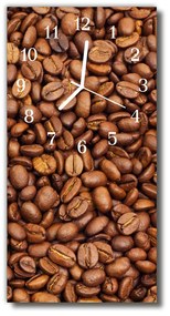 Skleněné hodiny vertikální Přírodní zrna hnědé kávy