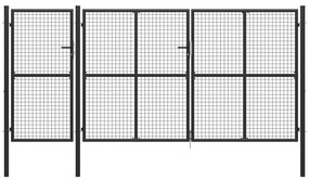 Zahradní brána ocel 400 x 150 cm antracitová 144331