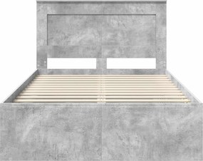 Rám postele s čelo Beton 120 x 200 cm Masivní borové dřevo 3410115