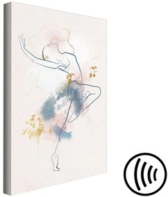 Obraz Lineární baletka - kresba tancující ženy a jemné akvarelové skvrny