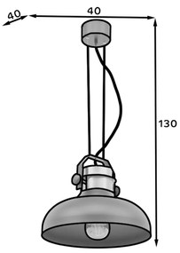 Eltap Loftové závěsné osvětlení Stealle 1 Gold, 40x130x40cm