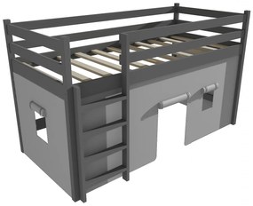 Patrová zvýšená postel GABRIELA "ZP 002" (Barva dřeva: barva šedá, Rozměr: 80 x 200 cm)