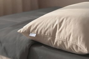Bavlněné prodloužené povlečení Jednobarevné perkálové - béžové 2 Velikost: 140 x 220 + 70 x 90