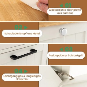 Costway Prádelní skříň s košem volně stojící rozkládací koš na prádlo