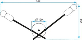 Toolight Toolight, nástěnné svítidlo 2xE27 APP1119-2W, černá-zlatá, OSW-01642