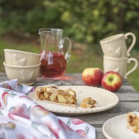 Béžový keramický jídelní talíř s dekorem slepičky Chicken Rustic – 26 cm