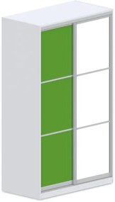 Artspect 351255PM-B - Šatní skříň s posuvnými dveřmi a zrcadlem 120x62x205cm - Mamba green