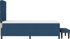 Postel s boxspringem s čelo Modrá 90 x 190 cm textil 3343959