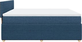 Box spring postel s matrací modrá 200x200 cm textil 3287569
