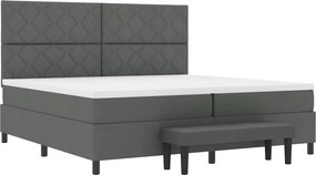 Postel s boxspringem s čelo Tmavě šedá 200 x 200 cm textil 3344171