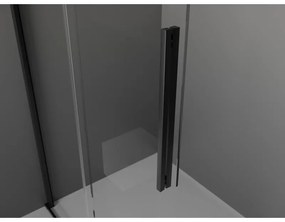 Mexen Velar L, posuvná sprchová zástěna Walk-in 100 x 200 cm, 8mm šedé sklo, černá matná, 871-100-003-43-70
