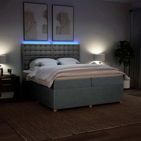 Box spring postel s matrací světle šedá 200 x 200 cm textil 3294477
